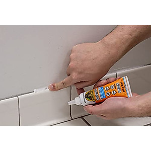 Gorilla Waterproof Caulk & Seal100% Silicone Sealant, 2.8oz Squeeze Tube, White (Pack of 1)