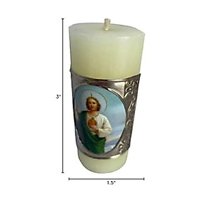 3" Mini Cirio Pascual Repujado San Judas Tadeo Imagen, Paschal Candle Embossed [12 Pieces]