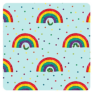 BapronBaby Eric Carle Rainbow Caterpillar Wet Dry Bag - Waterproof Two Zipper Pockets - Reusable for Mealtime, Diapers, Stroller, Snacks, Swimsuits - Machine Washable - 11" x 9"