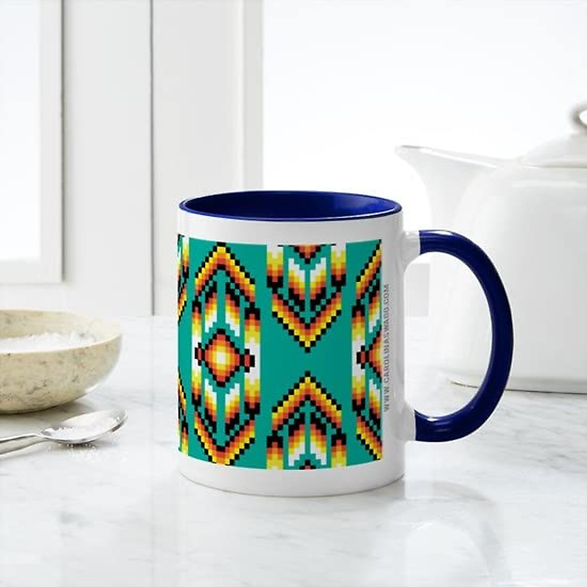CafePress Native American Design Turquoise Mugs Ceramic Coffee Mug, Tea Cup 11 oz