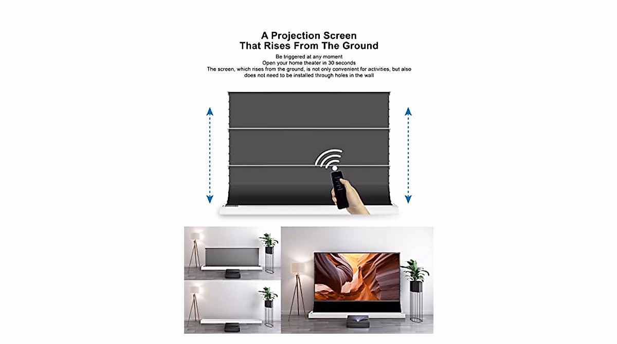 VIVIDSTORM 120" Electric Floor Rising UST ALR Projector Screen