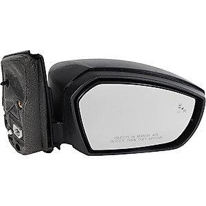 Kool Vue Passenger Side Power Heated Mirror for Ford Escape 2017-2019 With Blind Spot Light; Without Signal Light, Memory & Puddle Lamp Textured