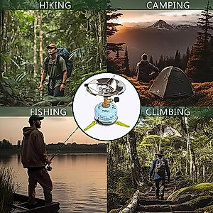 Hotdevil Portable Camping Stove Burner With Fuel Can Canister Stand equivalent to Coleman Bottletop Propane Camping Stove Single Burner Backpack Stove with Adjustable Stand (Gas Canister Not Included)