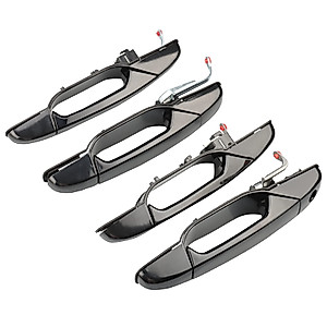 NPAUTO Black Exterior Outside Door Handle Replacement for Chevy Silverado Cadillac Escalade GMC Sierra Yukon Pickup Truck 2007 2008 2009 2010 2011 2012 2013 (Front Rear Driver & Passenger Side)