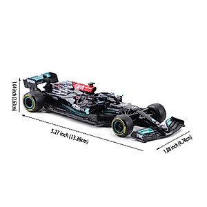 HTLNUZD 1:43 Bburago 2021Racing F1W12#44 Lewis Hamilton 1/43 Static Simulation Diecast Alloy F1 Formula Car Model (Hardcover Version)
