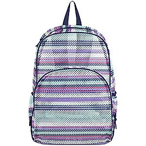 Eastsport Mesh Backpack With Adjustable Padded Shoulder Straps, Blue/Candy Stripe One Size