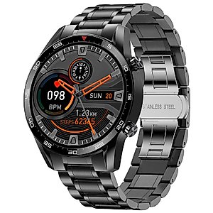 LIGE Smart Watch for Android iOS, Bluetooth Calls Voice Chat with Heart Rate Sleep Monitor Calorie Fitness Tracker, 1.3" Full Touch Screen Activity Tracker IP67 Waterproof Watch for Men (Black)
