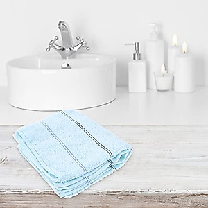 TOPBATHY 4pcs/Set Colorful Striped Cotton Hand Towels Absorbent Face Towels Quick Dry Washcloth for Household(Yellow, Pink, Blue and Green)