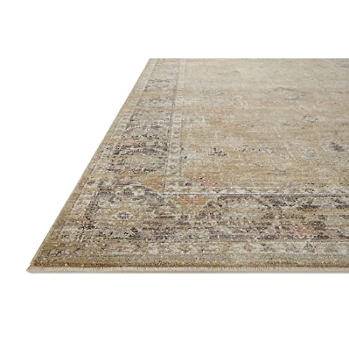 Magnolia Home by Joanna Gaines x Loloi Millie Collection MIE-03 Gold / Charcoal 2'-3" x 3'-10" Accent Rug