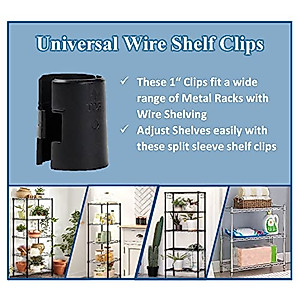 JSP Manufacturing 1" Diameter Post Wire Shelf Clips Shelving Split Sleeves Lock Metal Rack Locking Plastic Pick A Pack Wholesale Bulk 8 Pairs (16 Pack)