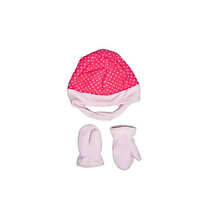 Nike Toddler Girls' Beanie with Ear Flaps & Mittens 2-Piece Set - Pink - One Size Fits All (2T-4T)
