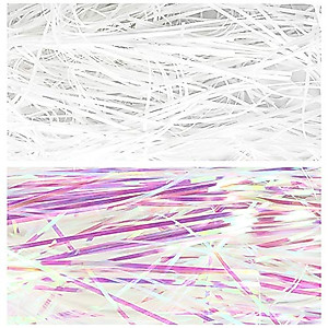 Kolewo4ever 1LB basket filler Iridescent Paper Shred Filler Shreds Plastic Paper Shred Filler Gift Basket Filler for Easter Gift Wrapping & Basket Filling DIY Crafts Supplies Accessories