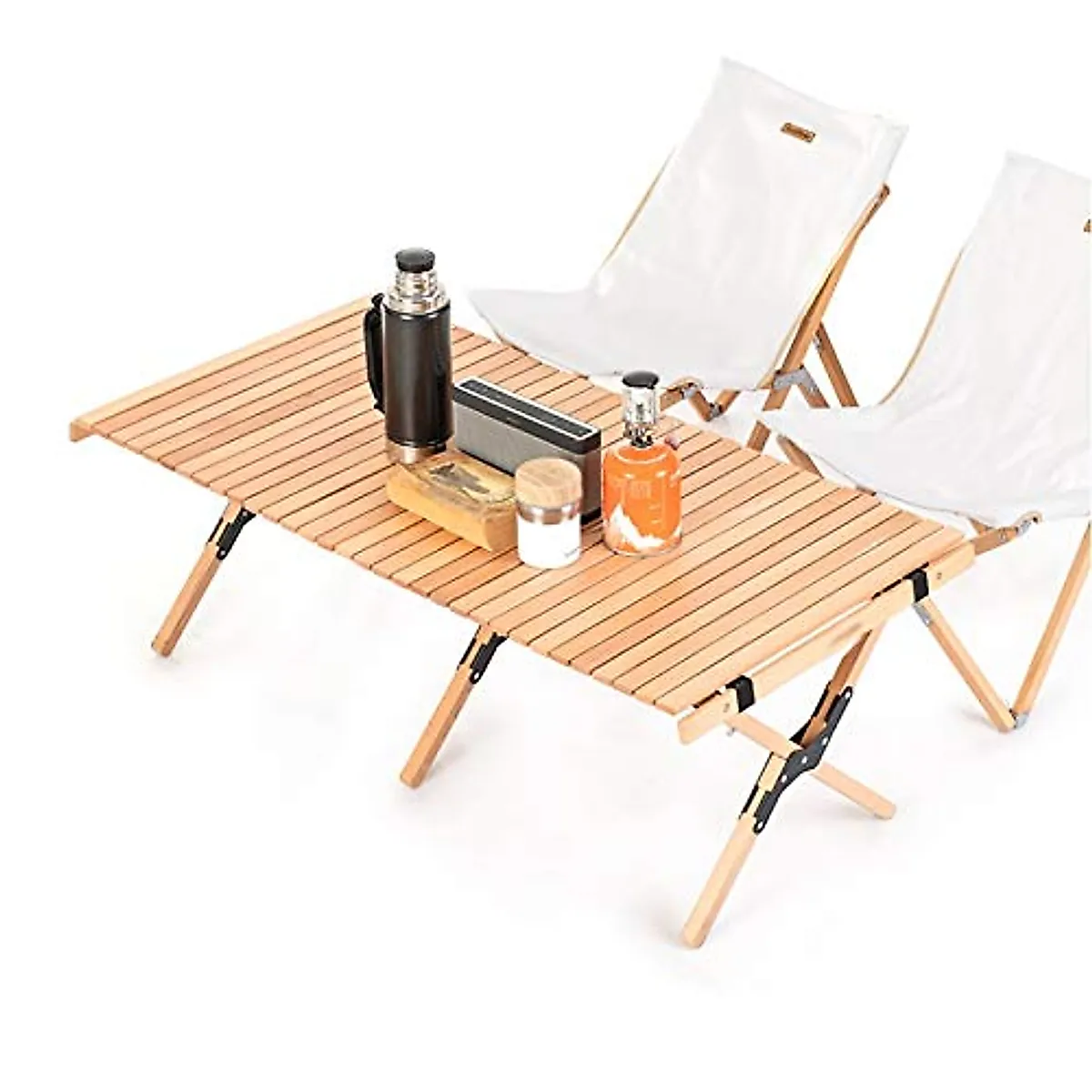 DOUBAO Outdoor Egg Roll Table Portable Folding Table Camping Home Self Driving Tour Solid Wood Barbecue Picnic Table