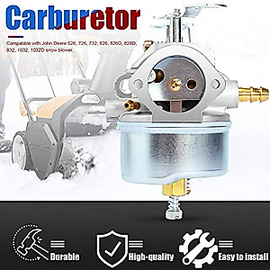 YOFMOO Carburetor with Mount Gasket Fuel Filte Primer Bulb Fuel Line for Snow blowers 526 726 732 826 826D 828D 832 1032 1032D Snowblower Carb