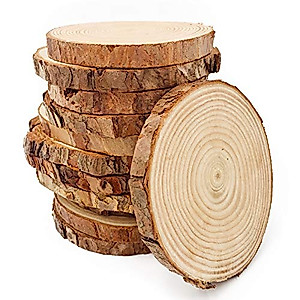 Unfinished Natural Wood Slices 12 Pcs 3.5-4 inch Craft Wood kit Circles Crafts Christmas Ornaments DIY Crafts with Bark for Crafts Rustic Wedding Decoration by William Craft (3.5-4inch)