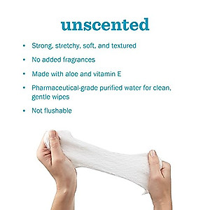 Amazon Elements Baby Wipes, Unscented, White 810 Count, 90 Count (Pack of 9) (Previously 720 Count)