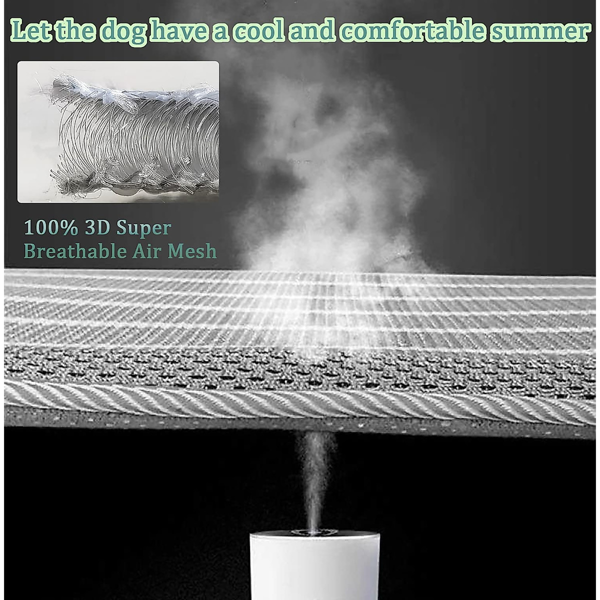 REEZEIVI Breathable Dog Crate mat with Anti-Slip Bottom,3D air mesh Pet Crate pad,Non-stuffy Dog Sleeping mat Bed,pet mat, Machine Washable Pet Mat for Dog Sleeping (30X19, Sliver Grey Mat)