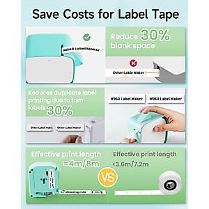 Vixic Bluetooth Label Maker Machine with Tape, 2024 Upgrade Version M960 Mini Small Label Printer, Wireless Labeler Makers with Multiple Templates sticker for Organizing Office Home, Green
