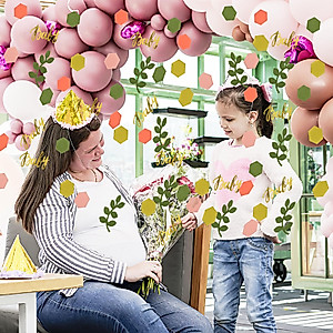 Baby Shower Confetti, 350 Pcs Baby Shower Decorations Confetti Champaign Gold Ivory Sage Green Eucalyptus Hexagon Confetti Table Scatter Confetti for Ice Cream Theme Party Birthday Party Wedding