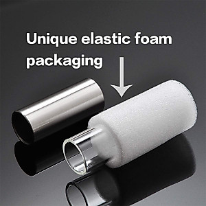 Vivipa 2 Pieces Glass Slide and Stainless Steel Slide for Guitar, Bass, Medium (6 cm)