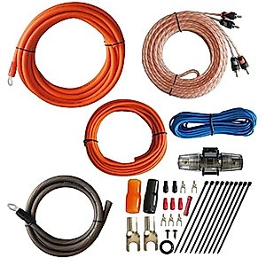ROCKDIRECT True 4 Gauge Car Audio Cable Amp Wiring Kit - 2 Channel CCA Power Cable Amplifier Install Wiring Kit