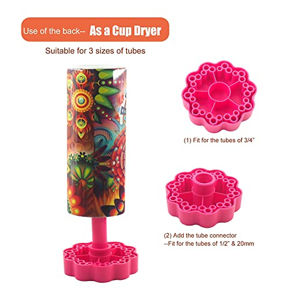 Milefo 2 in 1 Pen Turner Attachment for Cup Turner Epoxy, Pen Turner Adapter Holder Kit for Tumblers, Fit for 3/4 Inch, 1/2 Inch & 20MM Tubes