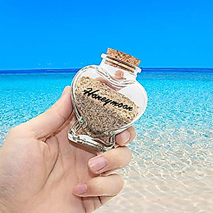 Honeymoon Sand Keepsake Jar - Honeymoon Gifts for Newlyweds Couple,Wedding,Engagement Vacation Travel - Wedding Gifts for Couple with Unique Romantic (HEART SHAPED JAR)