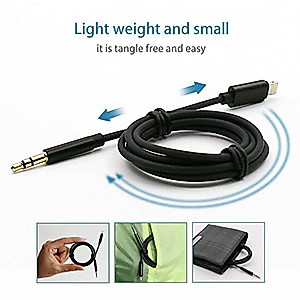 Lightning to 3.5mm Audio Cable 3.3FT, [ MFi Certified] iPhone AUX Cord for Car Stereo,Speaker,Home Stereo,Headphone, for iPhone 14/ 14 Pro/ 13/ 13 Pro/ 12/ 12 Pro/ 11 /X/ XS/ XR/ 8/ 7/ iPad-Black