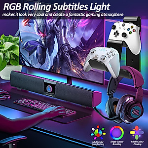 ArtCWK RGB Dual Game Controller & Headphone Holder Charger with 10 Light Modes and 2 USB Charging Port, Wall Mount Stand Charger for Xbox PS5 PS4 PS3 Xbox Switch, for All Universal Gamepad & Headsets