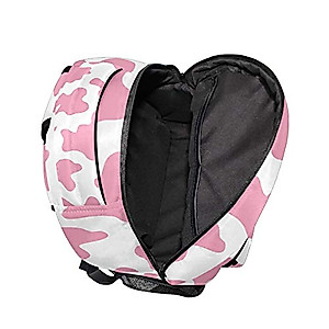My Little Nest Casual School Backpack Pink Cow Spots Lightweight Travel Daypack College Shoulder Bag for Women Girls Teenage One_Size