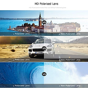 CARFIA Classic Square Polarized Sunglasses for Men UV Protection Driving Fishing Golf Outdoors Sun Glasses