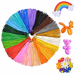 200pcs Twisting Balloons 260 Long Balloons for Balloon Animals, 20 Assorted Colors Premium Quality Magic Skinny Modeling Latex Balloon for Birthday Christmas Party Decorations