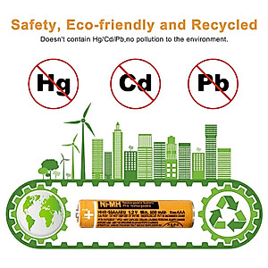 pingju NI-MH AAA Rechargeable Battery 1.2V 550mah 8-Pack hhr-55aaabu AAA Batteries for Panasonic Cordless Phones, Remote Controls, Electronics