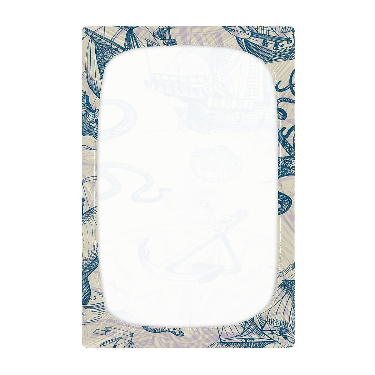 Vintage Sailboat Baby Crib Sheets Soft Toddler Bed Sheets Breathable Mattress Cover Toddler Sheets for Boys Nursery Crib Mattress Unisex, 39 * 27 * 5in