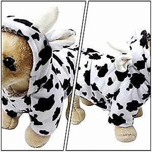 Mipcase Sweatshirt Soft Halloween Dog Small Pajamas Pajamas, Comfy Pet Clothes Decorative Cosplay Milk Medium Plush Costume Clothing Outfit for Puppy Dogs Cows Costume- Hoodie
