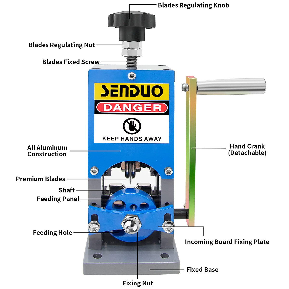 SENDUO Upgraded Manual Wire Stripper Machine 0.06-1.57in,Cable Stripper Machine for Drill, Wire Stripper Tool With Hand Crank Portable,Wire Stripping Machine For Scrap Copper Recycling