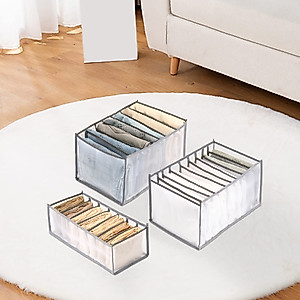 HSD Houseware 3PCS Drawer Organizers Clothes, Wardrobe Organizers and Storage, Washable Wardrobe Clothes Organizer, Wardrobe Organizer for Jeans, Pants, Sweater, Leggings, Socks, T-Shirts