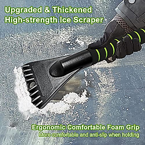 SEAAES Ice Scraper with Snow Brush for Car Windshield, Upgraded Extendable Snow Brush with Foam Grip for Truck SUV Vehicle Windows