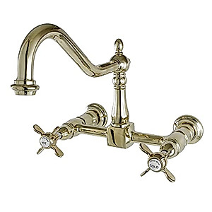 Kingston Brass KS1242BEX Essex Bridge Kitchen Faucet, Polished Brass