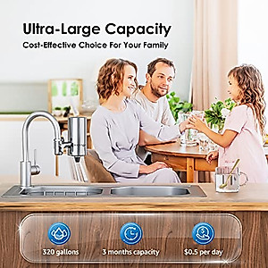 Waterdrop Countertop Filter System & Waterdrop WD-FC-06 Stainless-Steel Faucet Water Filter