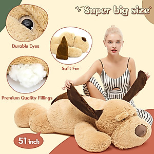 MorisMos Giant Stuffed Dog Animal, Huge Stuffed Dog Plush,Soft Large Stuffed Dog Pillow for Kids,Girls, Boys, 51 Inch
