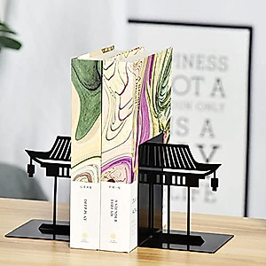 HALOU 1 Pair of Practical Metal Bookends Chinese Style Bookshelf Book Stands Reading Bookshelf
