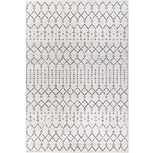 JONATHAN Y MOH101B-9 Moroccan HYPE Boho Vintage Diamond Indoor Area-Rug Bohemian Easy-Cleaning Bedroom Kitchen Living Room Non Shedding, 9 X 12, Cream/Gray