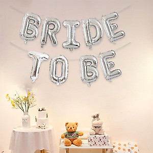 Silver Bride To Be Letter Balloons 16in Balloon Wedding Decorations Party Decor Silver Letter Balloons Bride to Be Party Supplies