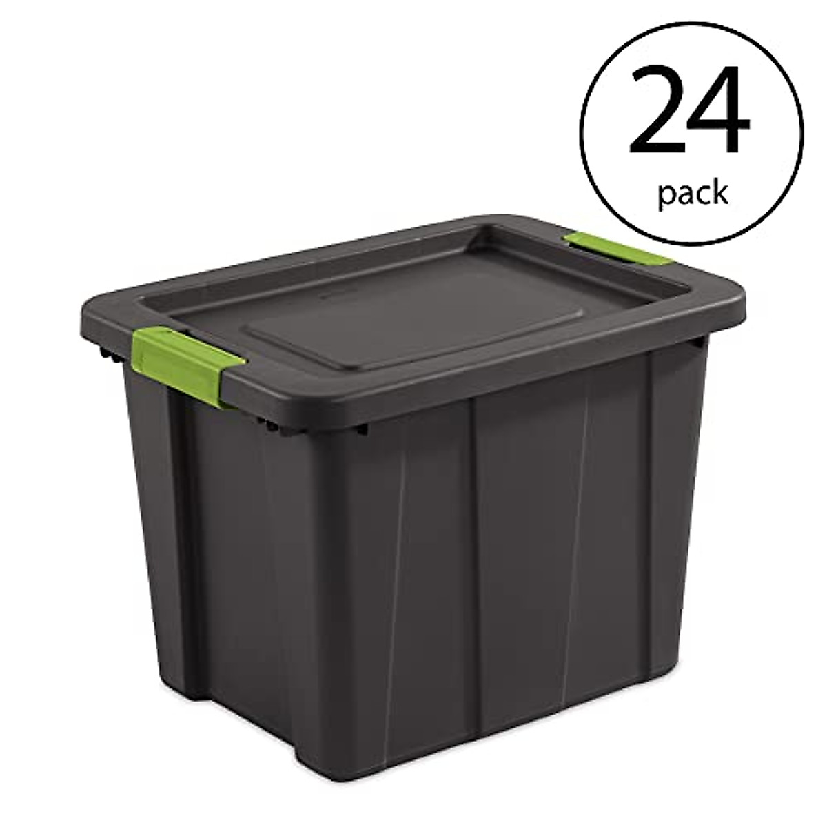Sterilite Tuff1 Multipurpose 18 Gallon Plastic Storage Container Organizational Tote Bin with Secure Latching Lids, (24 Pack)