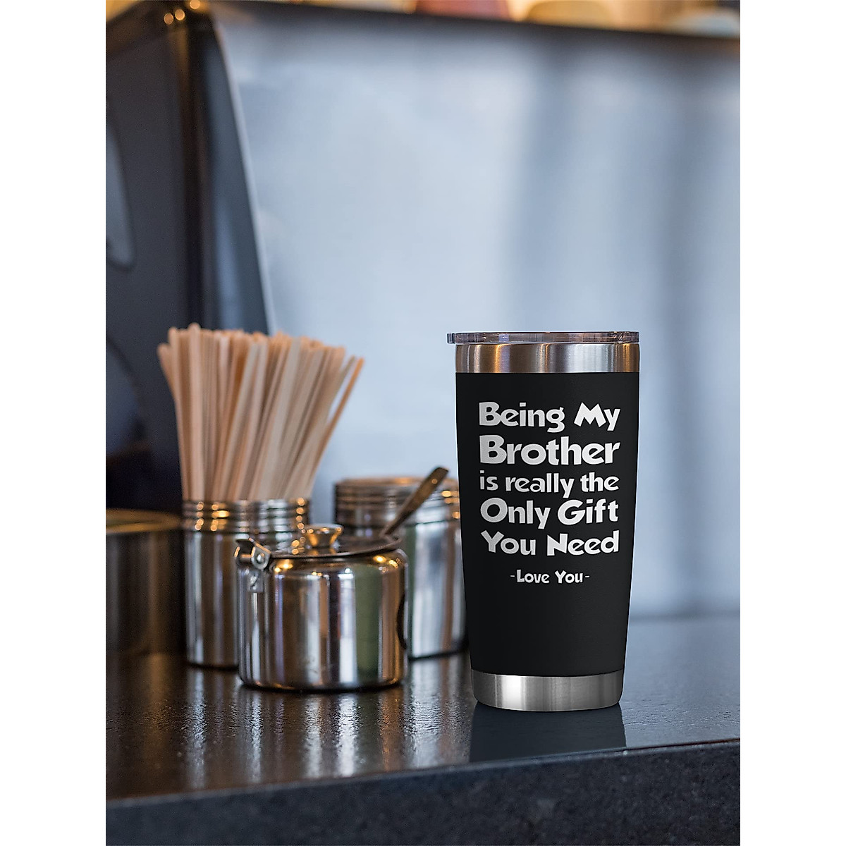 NewEleven Gifts For Brother From Sister, Brother - Gifts For Brother - Best Birthday Gifts For Brother, Big Brother, Little Brother, Siblings, Brother In Law - Funny Gag Gifts For Men - 20 Oz Tumbler