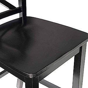 Linon Home Dcor Black X Back Counter Stool, 16" W x 17.91" D x 37.01" H