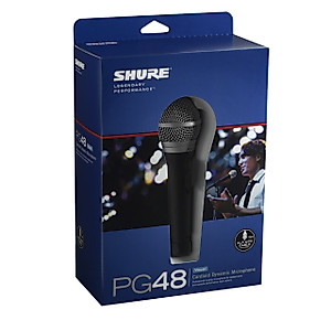 Shure PG48-QTR Cardioid Dynamic Vocal Microphone with On-Off Switch includes 15' XLR to 1/4" Cable