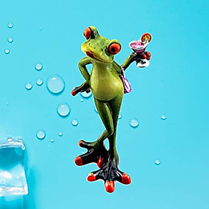 Happyyami Frogs Garden Statue Garden Mini Resin Animal Figurine Yard Sculpture Ornaments Lawn Outdoor Statues for Patio Lawn Tabletop Decorations