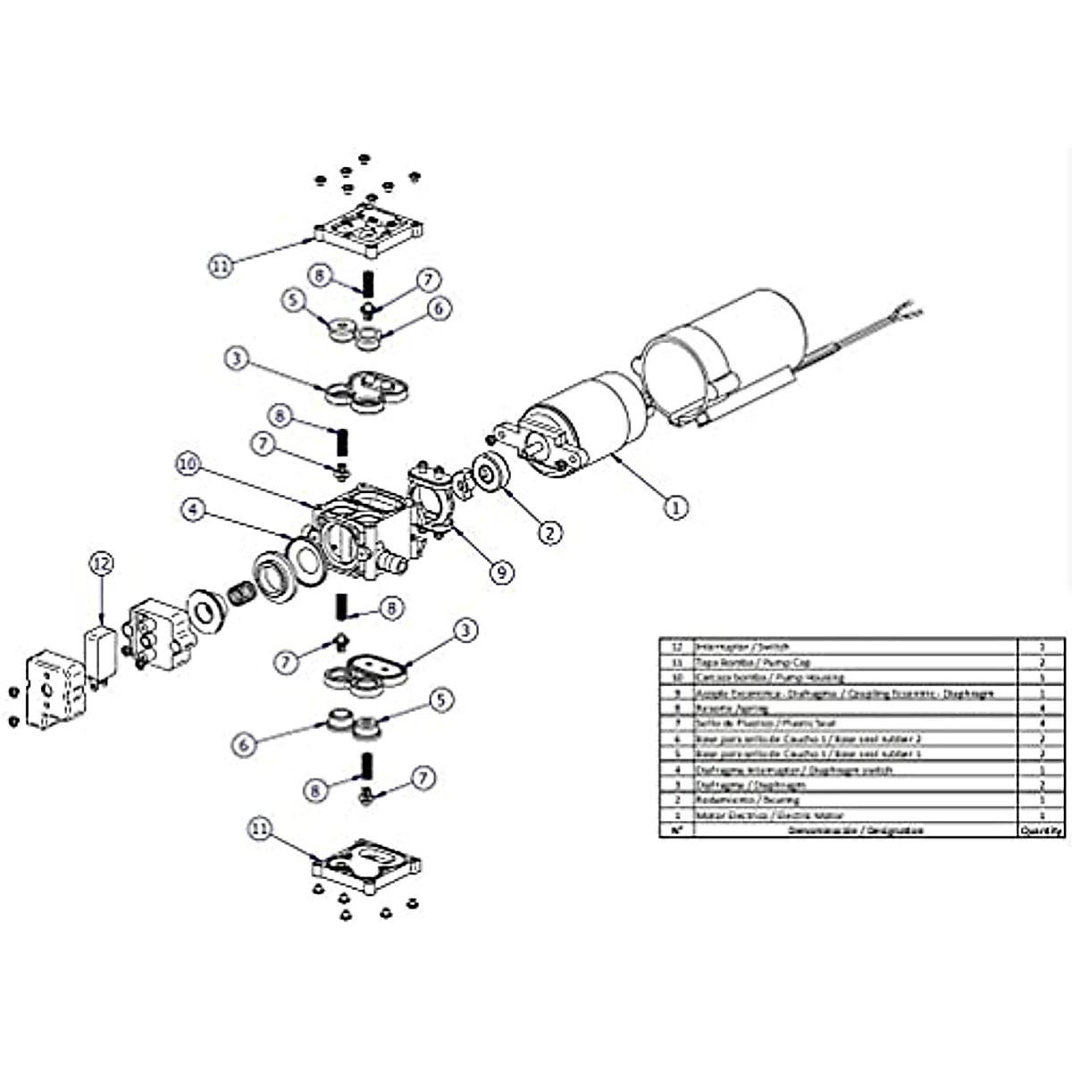 CYBERNOVA DC12V 100PSI 4.0L / m Self-priming High Pressure Diaphragm Pump for Fresh Water with Pressure Switch Caravan/Boat/RV/Garden // Vehicle Cleaning/Camper